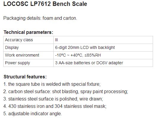 LP7612 Portable Bench Scale with Special Fixture - Buy Portable Bench ...